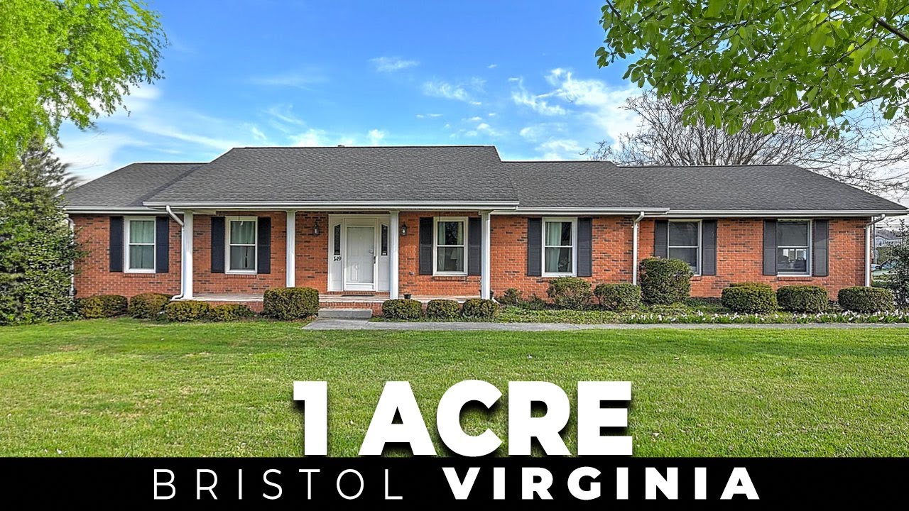 One Level Brick Ranch Home on 1 Acre For Sale in Bristol Virginia - YouTube