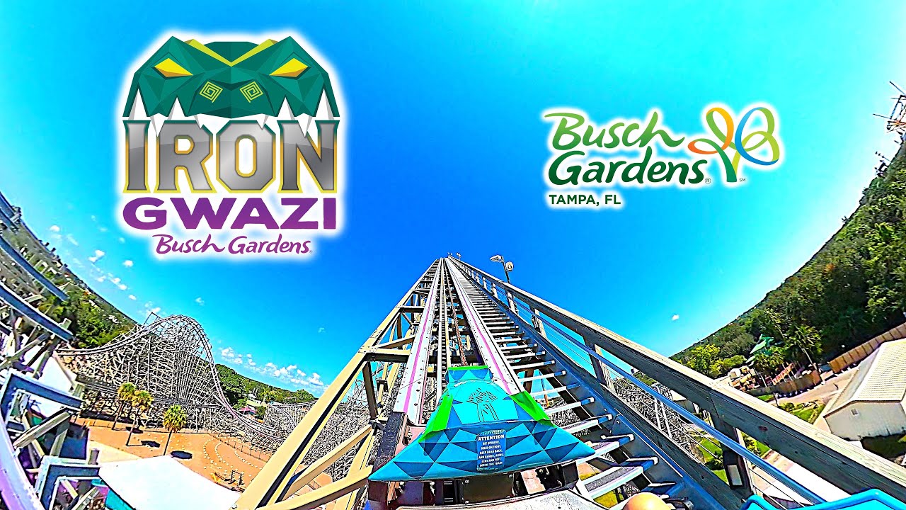 [4K] Iron Gwazi - Hybrid Roller Coaster | Front Seat POV | Busch ...