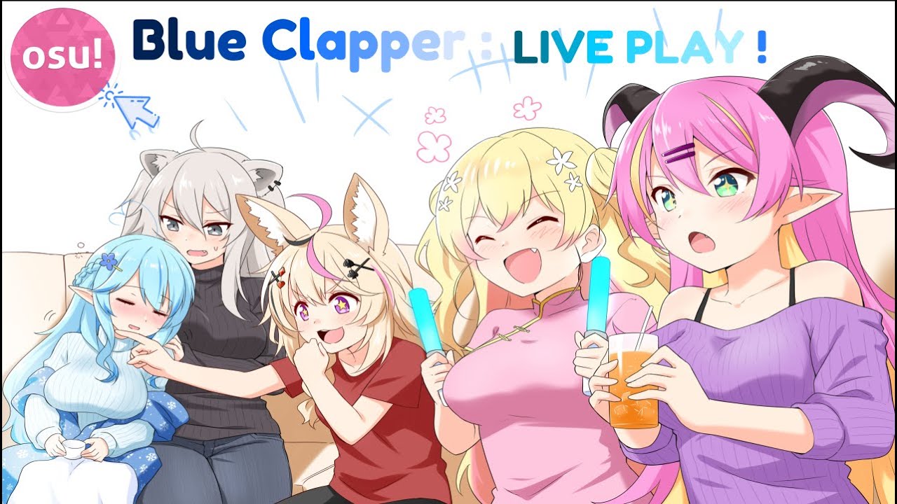ホロライブ : Blue Clapper(Short.Ver) [OSU:LIVE PLAY] - YouTube