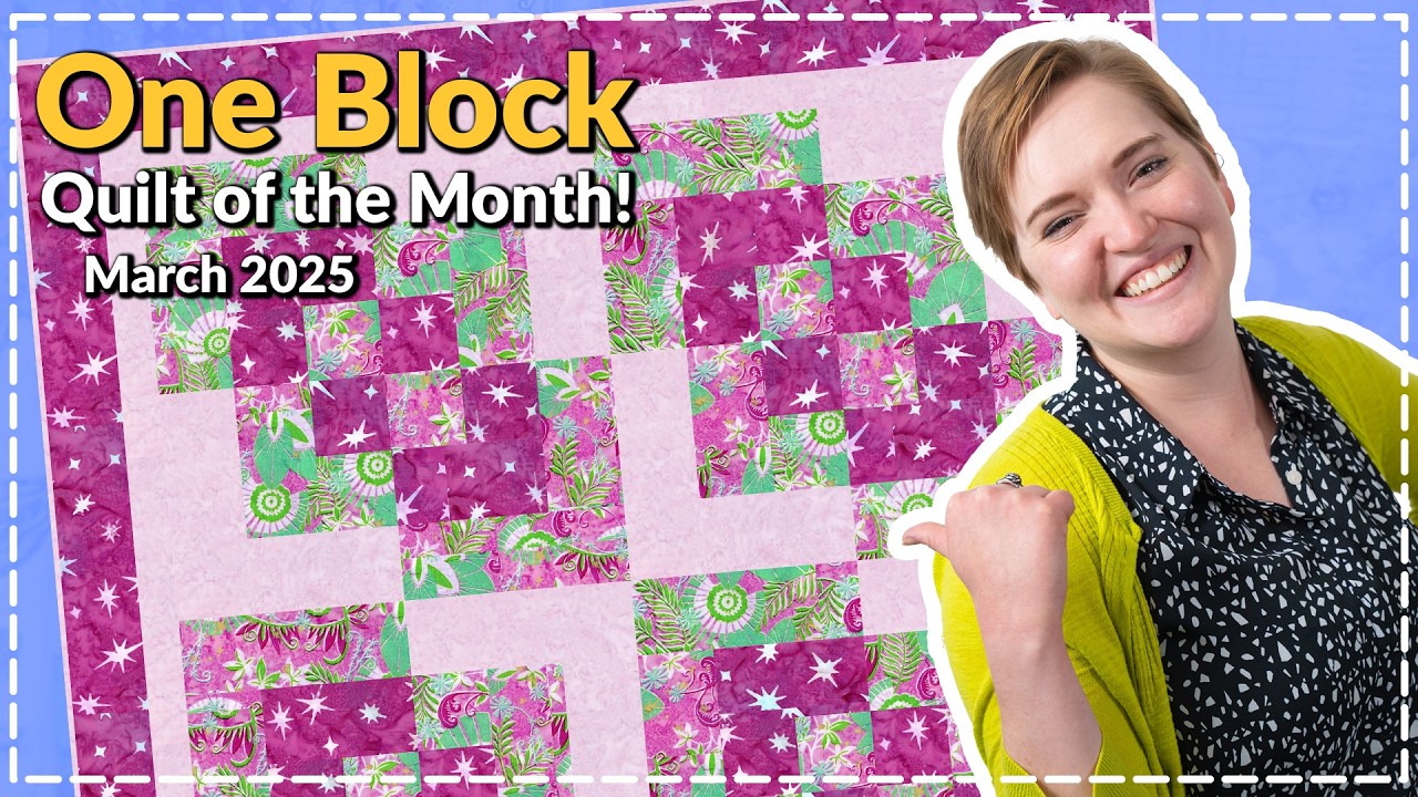 Fast ONE BLOCK 3-Yard Pattern for March Quilt of the Month! - YouTube