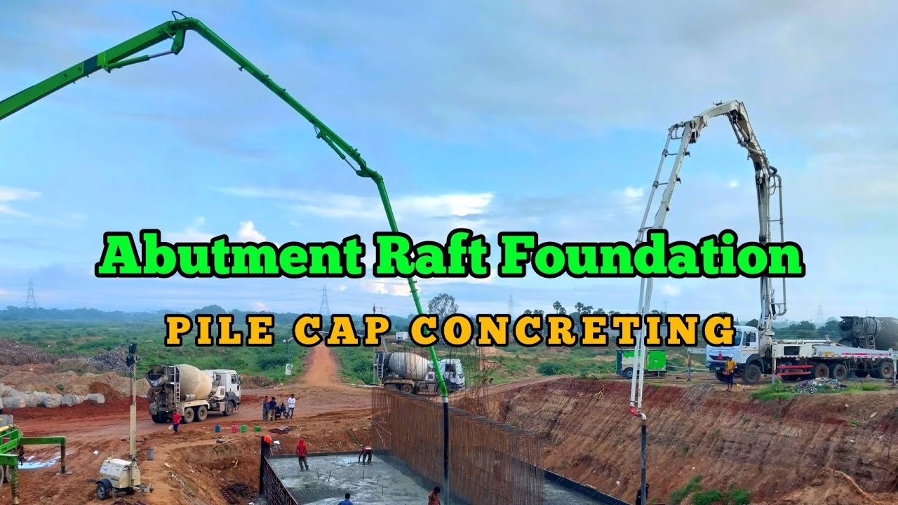 PILE CAP Concreting. Abutment Foundation Raft. Site video ...