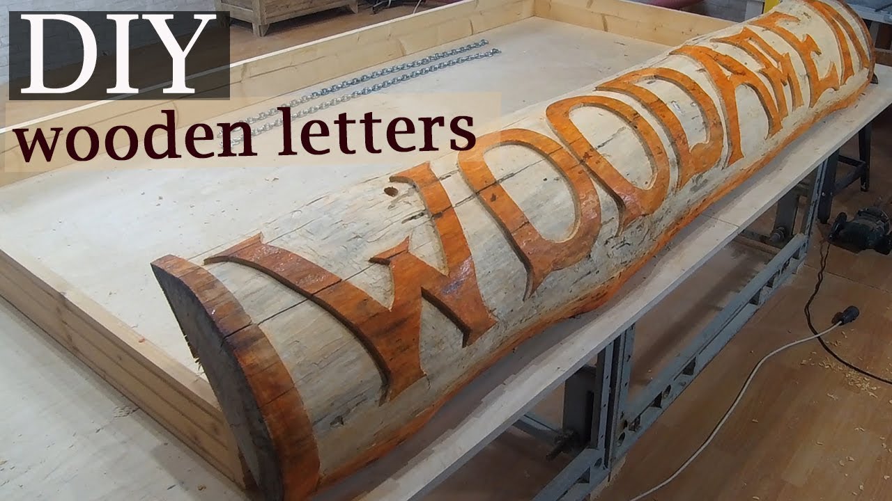 DIY wooden letters on a log | How to make letters from wood - YouTube