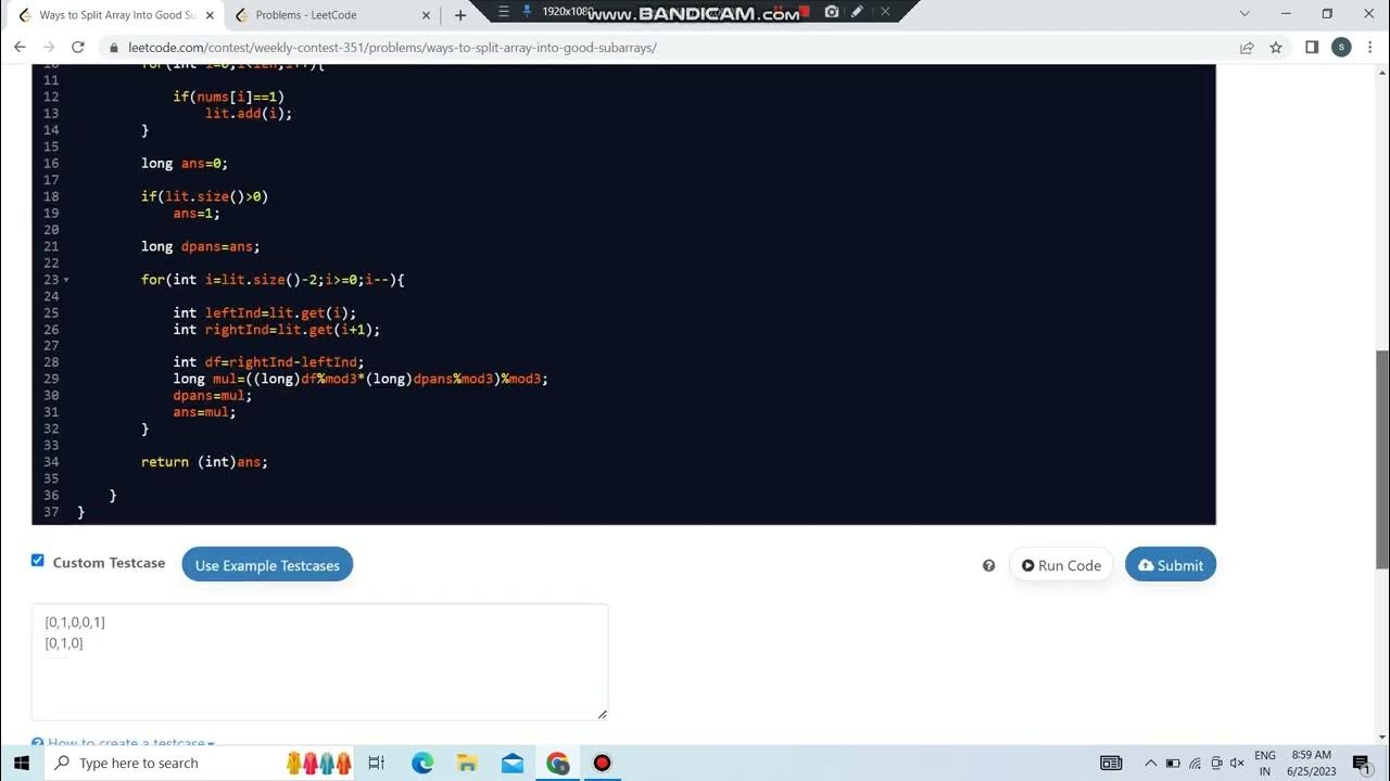 6910. Ways to Split Array Into Good Subarrays | Leetcode | Weekly ...