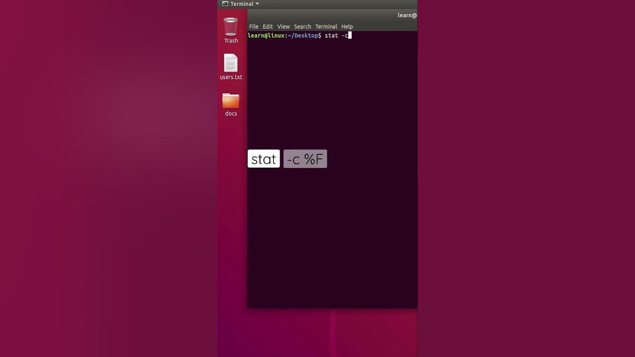 Display file type using stat command in Linux - YouTube