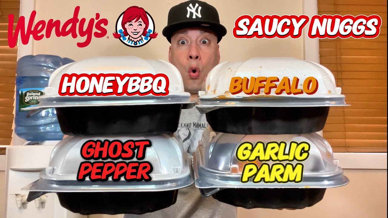 WENDYS® SAUCY NUGGS REVIEW! ALL FOUR FLAVORS! - YouTube