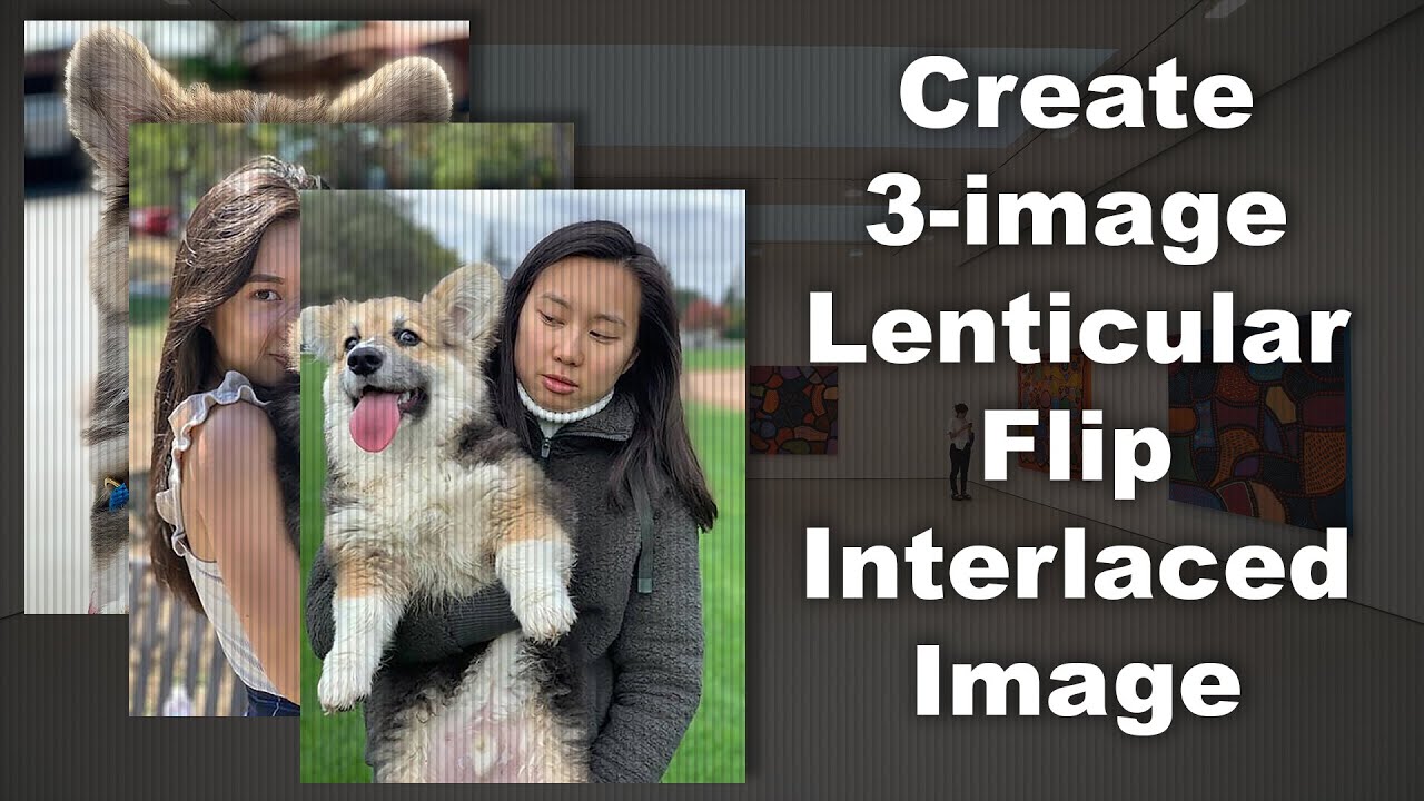 3-Image Flip Lenticular Printing Interlaced Image Using Photoshop - YouTube