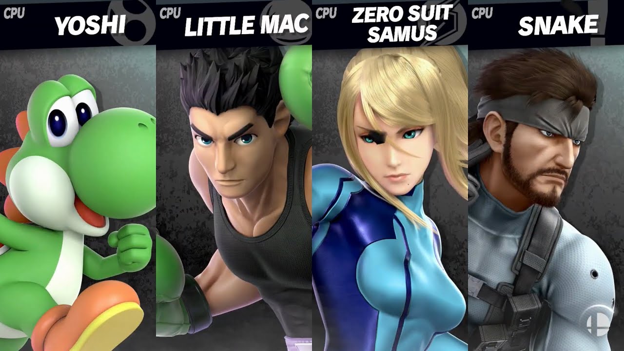 Super Smash Bros. Ultimate - Yoshi vs Little Mac vs Zero Suit Samus vs ...
