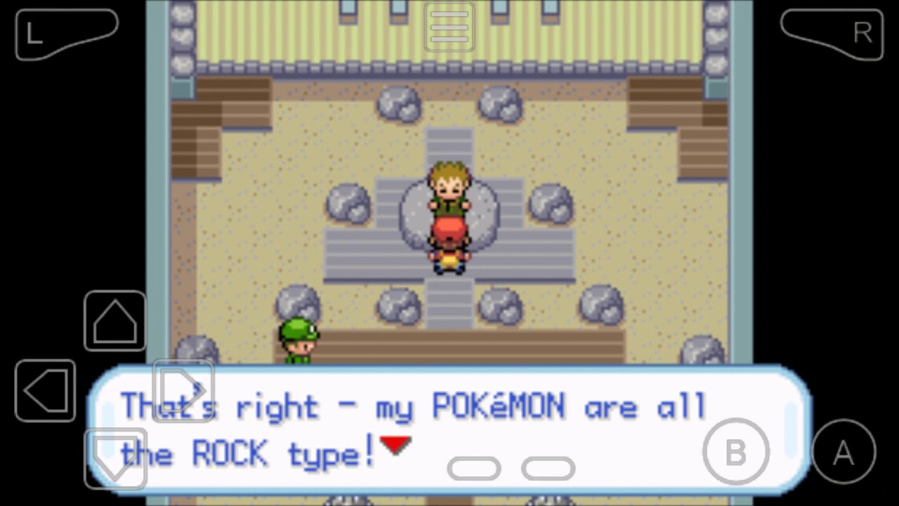 Pokemon fire red first gym battle leader brock - YouTube