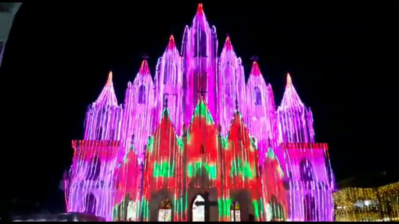 Amazing LED Light Show at St.John Nepumcian's Forane Church, Parappur ...