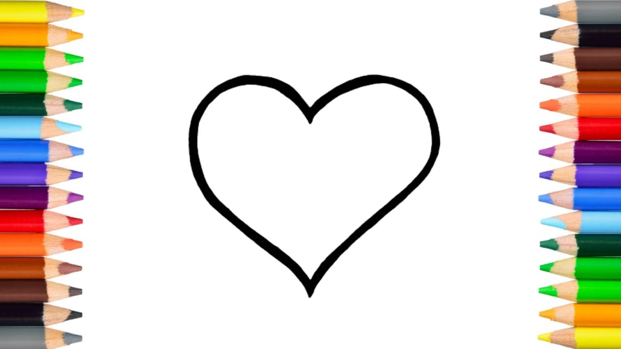 How to draw a heart | Heart drawing, colouring and painting for kids ...