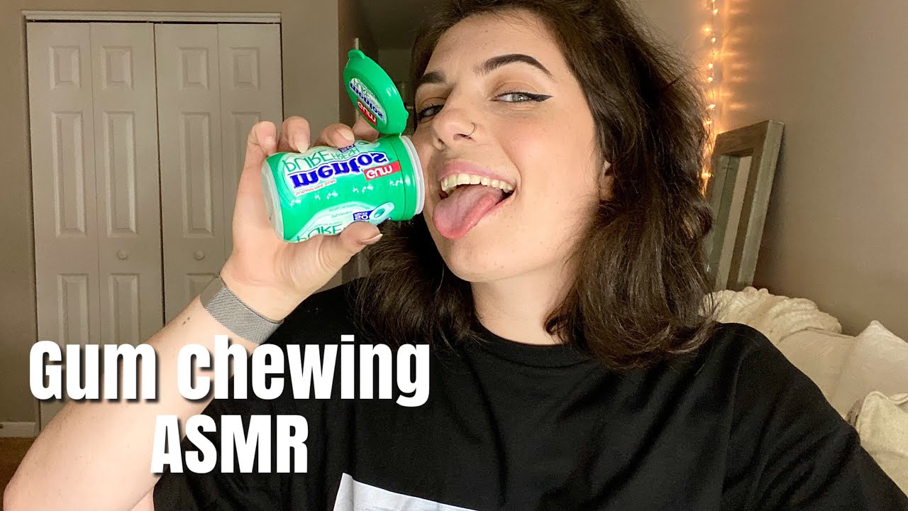 Asmr Gum Chewing Mouth Sounds How Many Pieces Can I Fit Asmrbyj