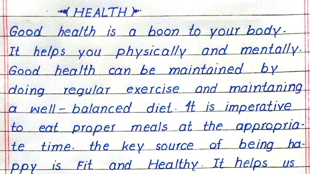Essay On Health In English (Health is Wealth) - YouTube