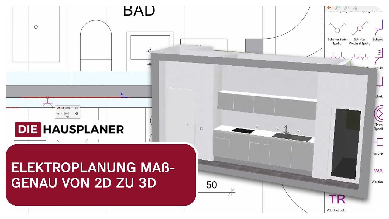 Elektroplanung maßgenau von 2D zu 3D! - YouTube