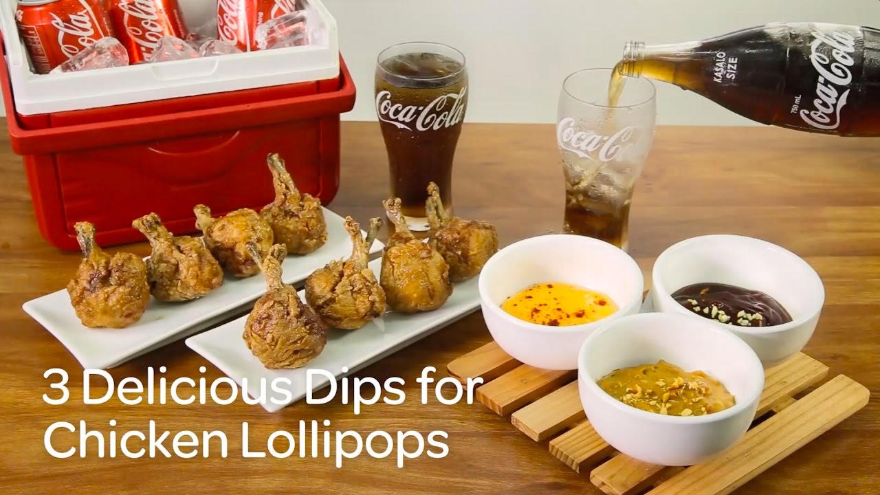 Crispy Chicken Lollipops with 3 Dips - YouTube