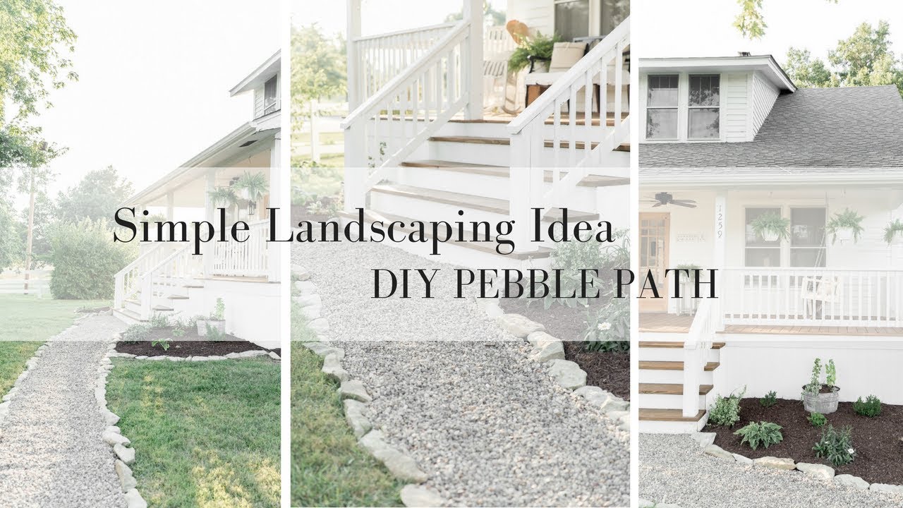 Landscaping Idea- DIY Pebble Path - YouTube