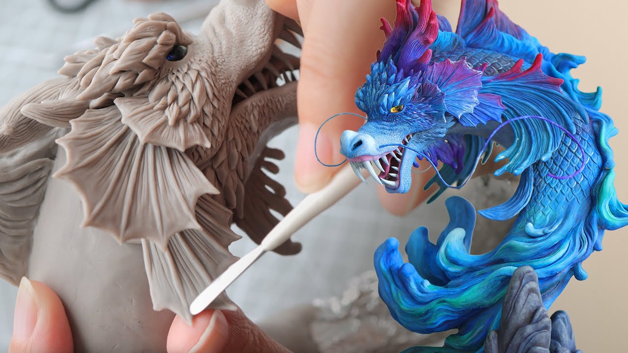 Sculpting a Water Dragon from Polymer Clay - YouTube