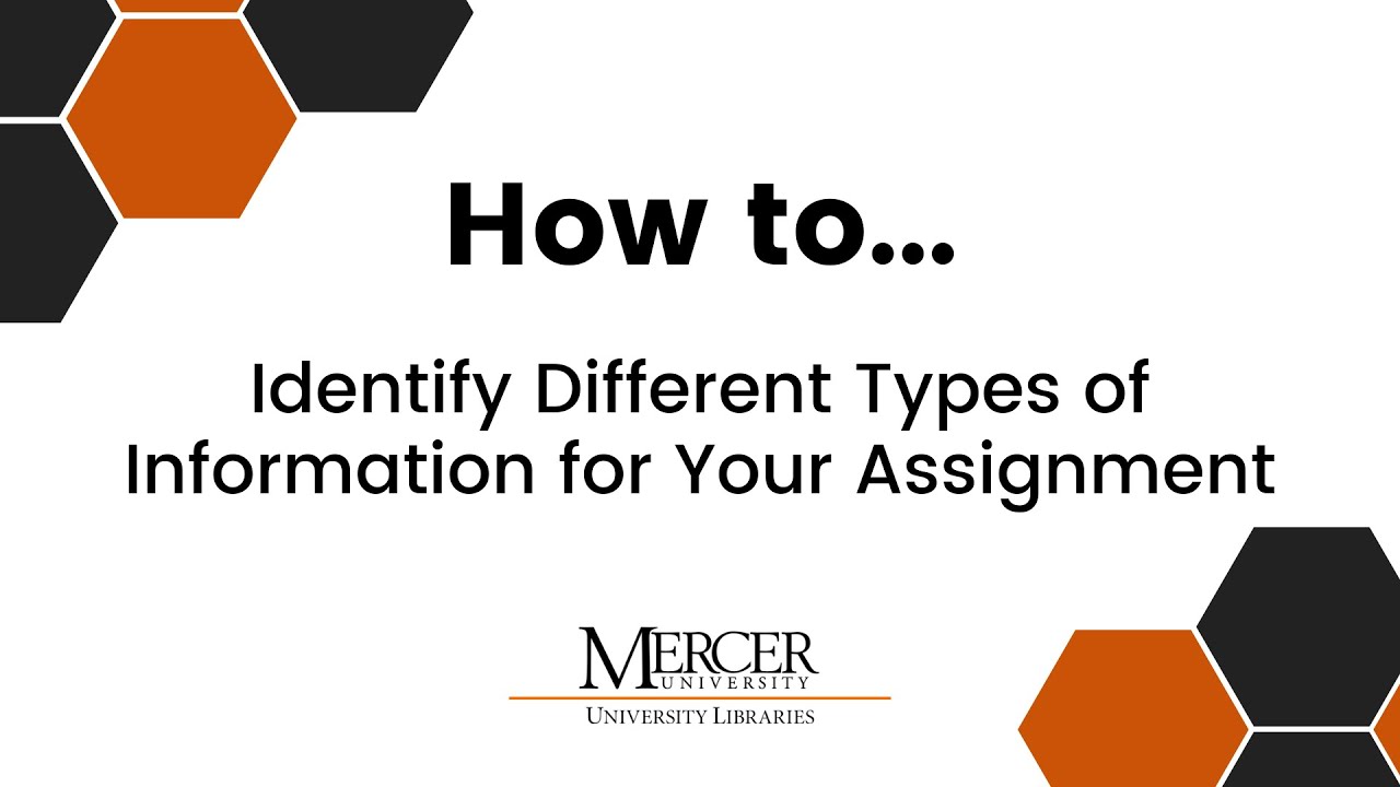 How to Identify Different Types of Information for Your Assignment ...