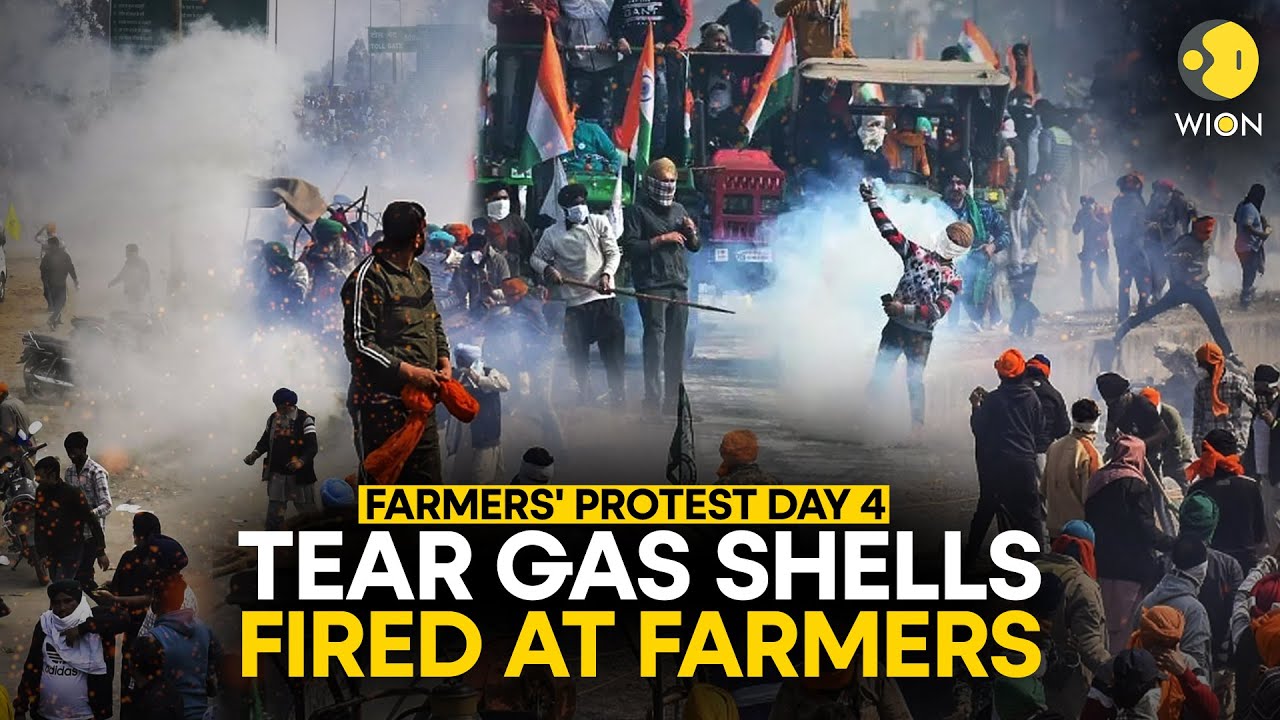 Farmers' protest: Police fire tear gas at farmers as protests enter ...