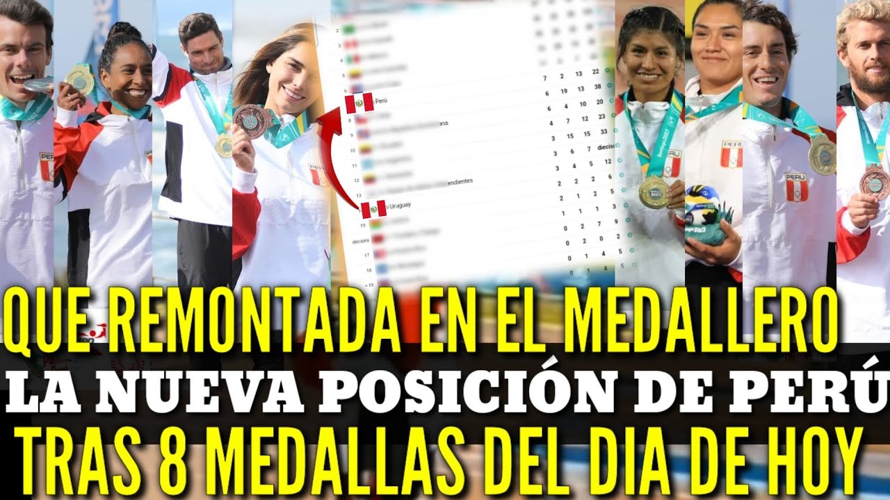 QUE REMONTADA en el MEDALLERO!! LA NUEVA POSICIÓN de PERÚ Tras 8 ...