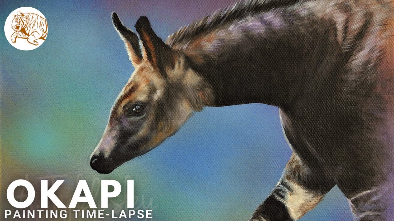 Okapi Acrylic Painting Time-Lapse - YouTube