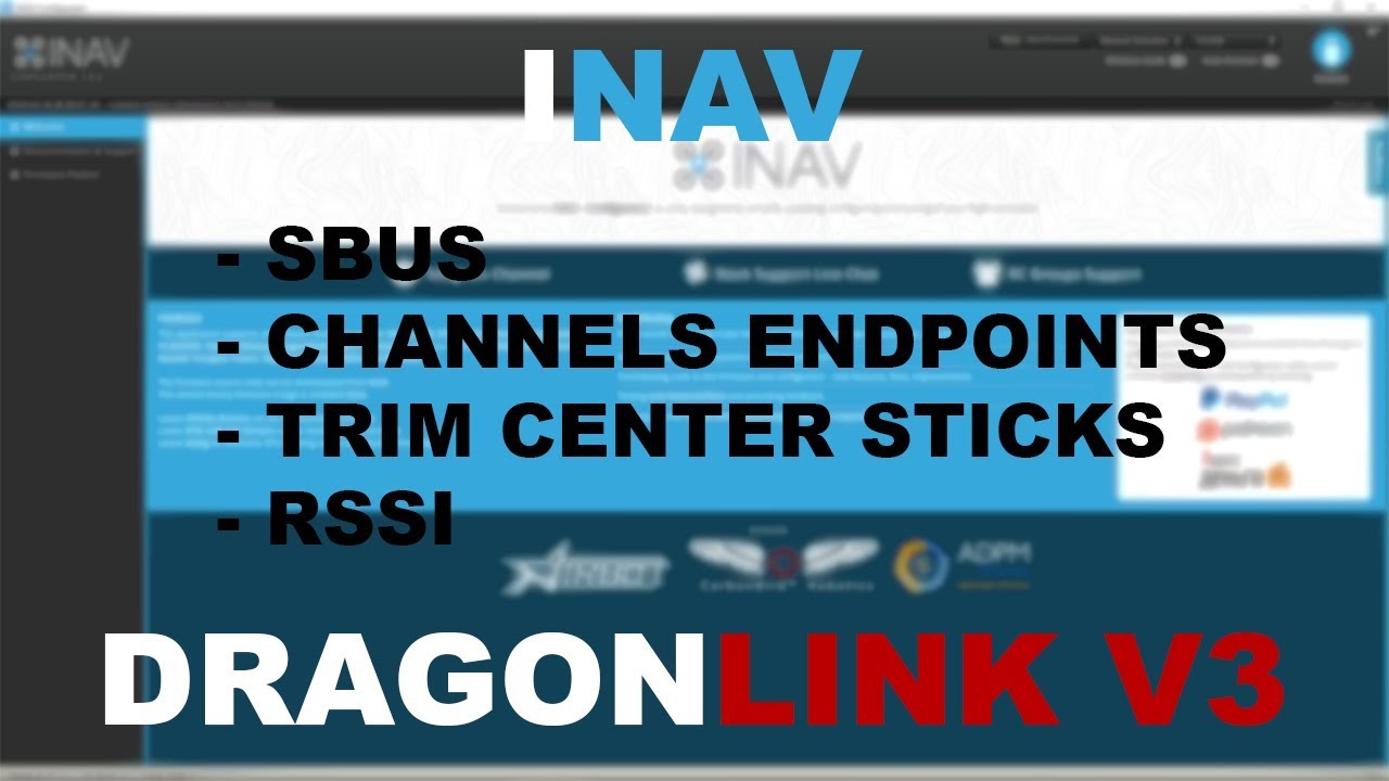 iNAV Standalone GUI - DragonLink V3 - SBUS - Channels Endpoints - Trim ...