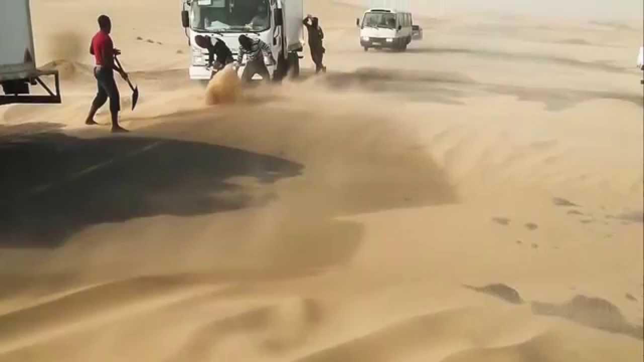 Improve Road Safety Eliminate Blowing Sand on the Roads - YouTube