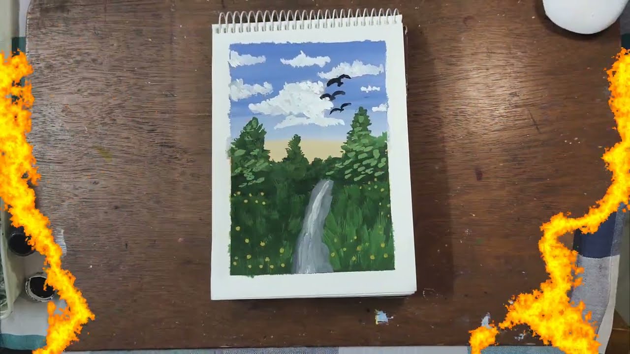 Poster Colour Painting - Landscape - YouTube