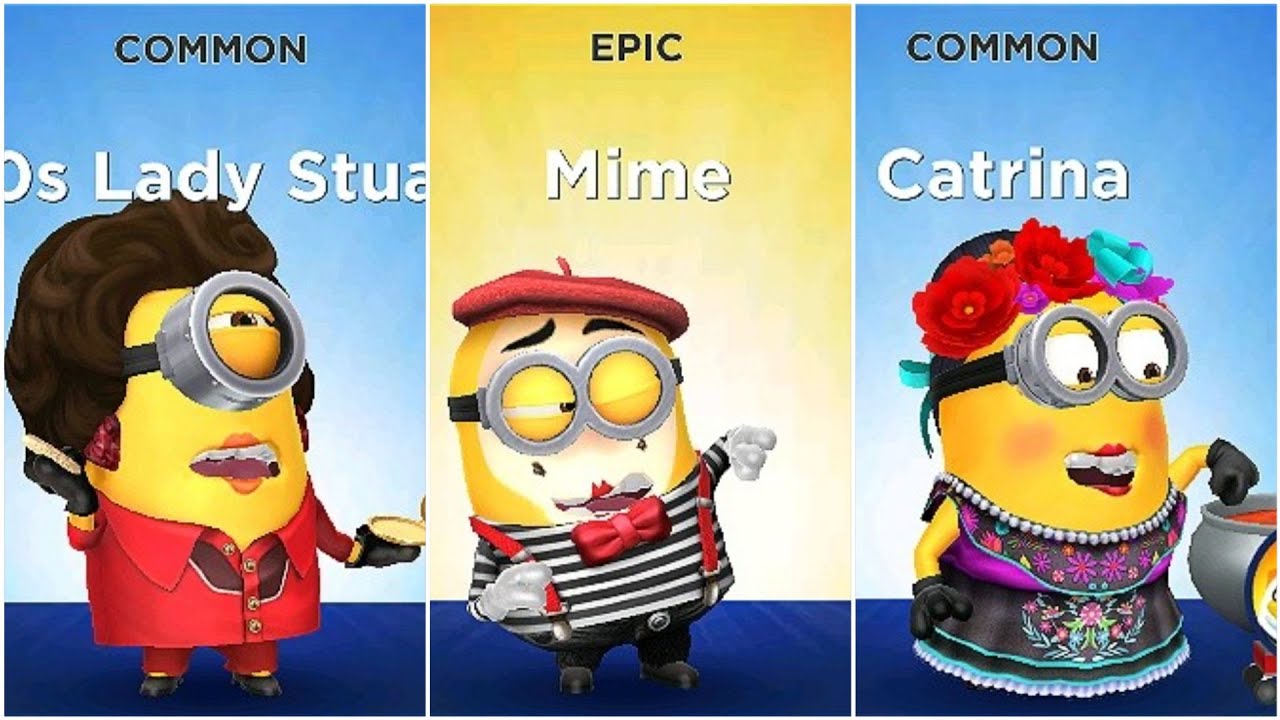 Minion Rush 70s Lady Stuart VS Mime VS Catrina - YouTube