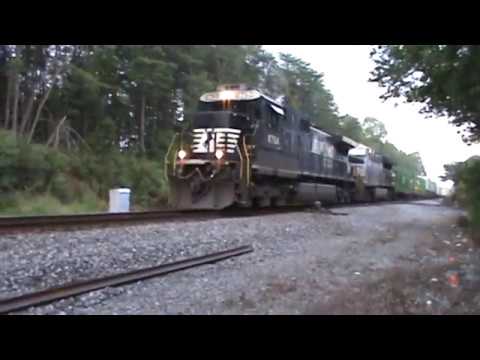 NS 213[ intermodal] NS 8794 C 40-9 Stan Can leads ET 44 and long consist by Haywood 9 2 17 - YouTube