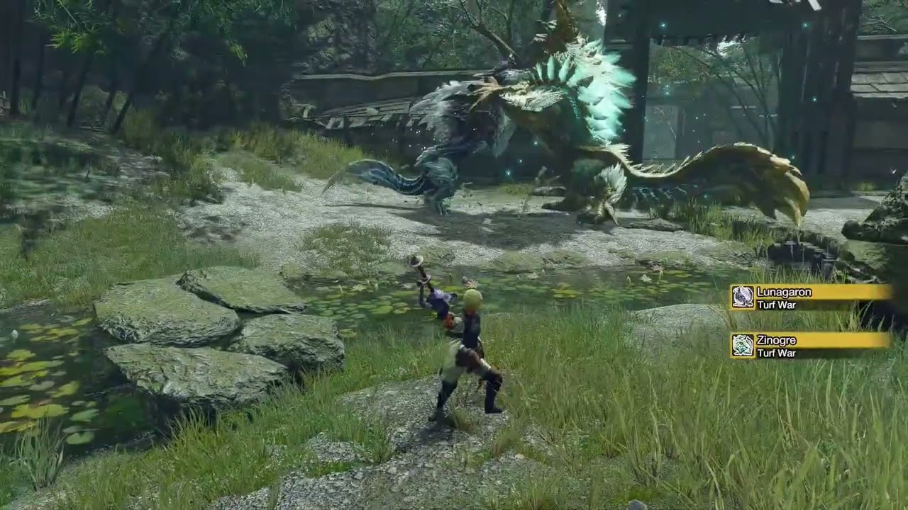 New Lunagaron Vs Zinogre Full Turf War Monster Hunter Rise Sunbreak Youtube