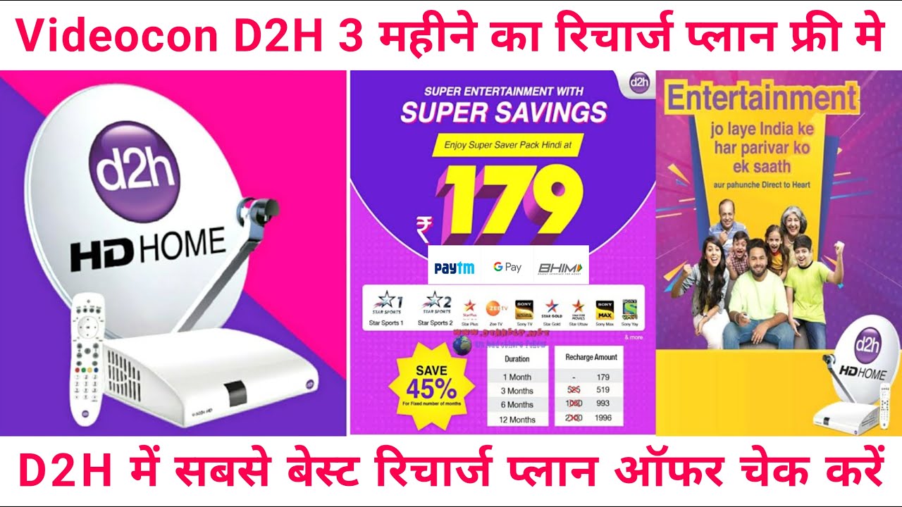 Videocon D2H Recharge Plans | Videocon D2H Package for D2H HD Set Top ...