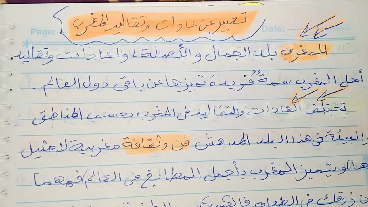 تعبير عن عادات وتقاليد المغرب مقدمة وخاتمة Youtube