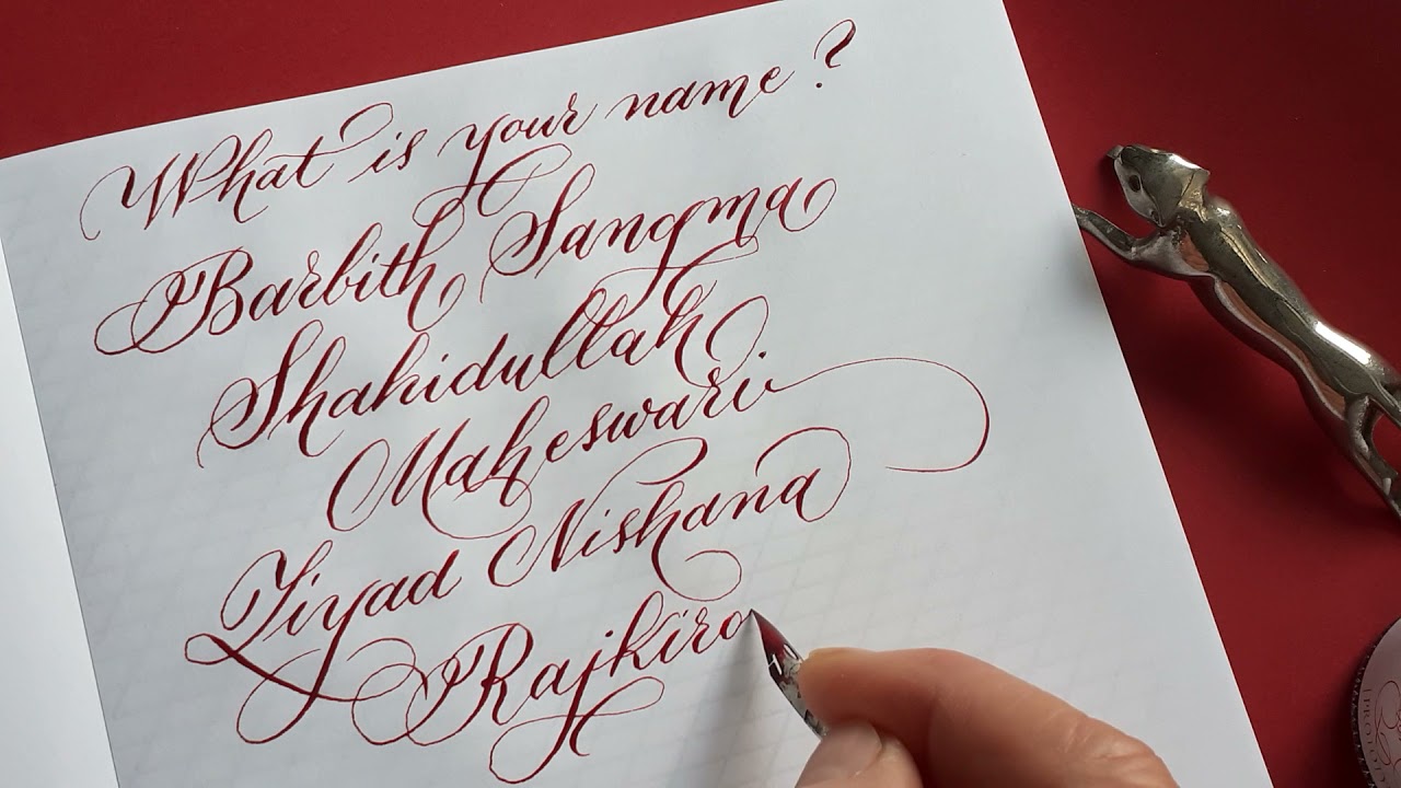 Calligraphy - writing names - YouTube