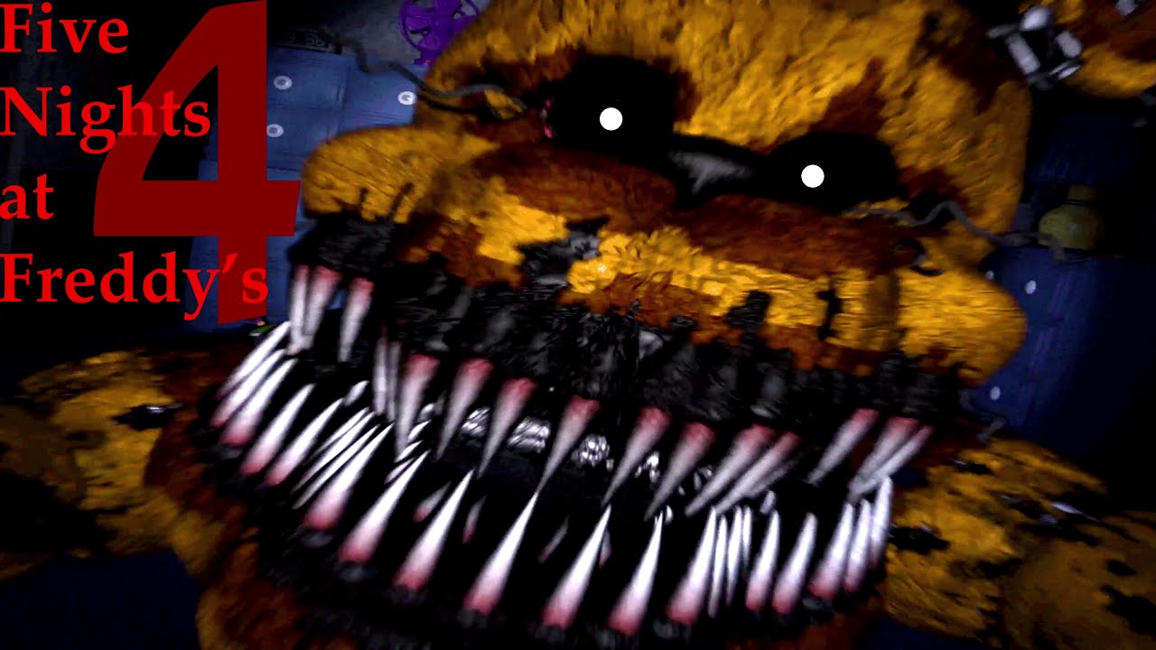 NIGHTMARE FREBEAR ATTACKS! | Five Nights at Freddy's 4 - Part 4 Night 4 ...