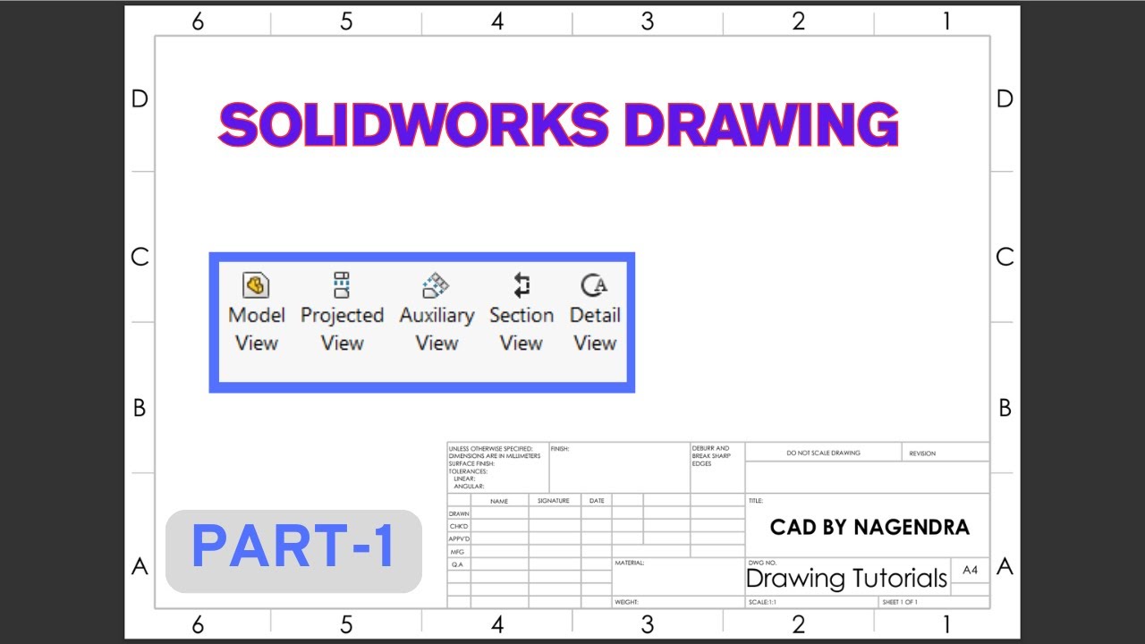 SOLIDWORKS Drawing Tutorials-1 | Inserting Views onto drawing sheet ...