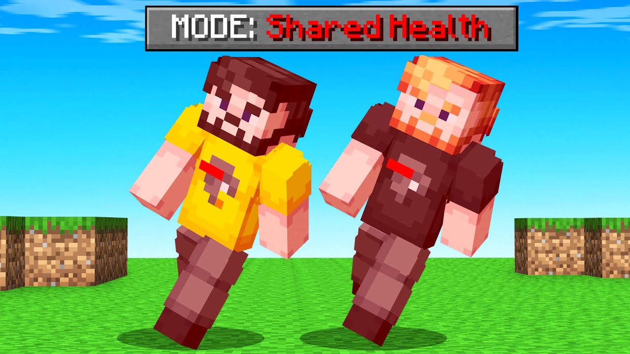 Minecraft but Our Health is SHARED! - YouTube