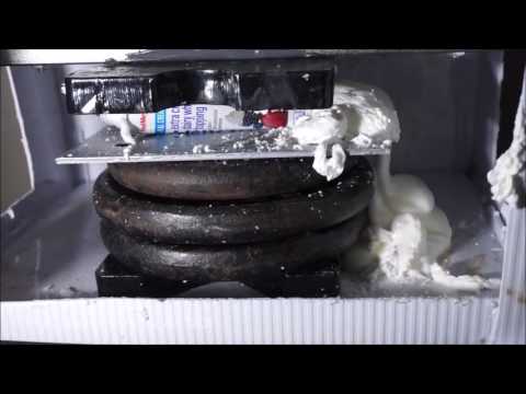 Whipped Cream Crushed by Hydraulic Press Whipped Cream Explosion! - YouTube