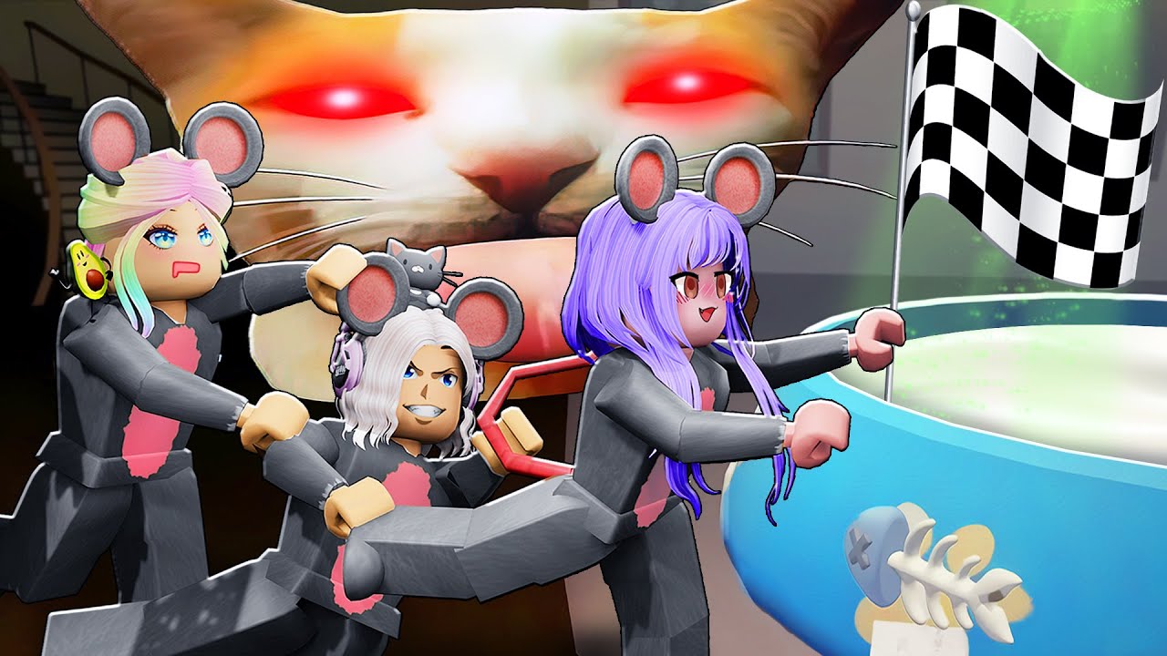 УБЕГИ ОТ КИСИКА В ЛАБИРИНТЕ, НО У НАС ГОНКА! Roblox ESCAPE BLEH CAT ...
