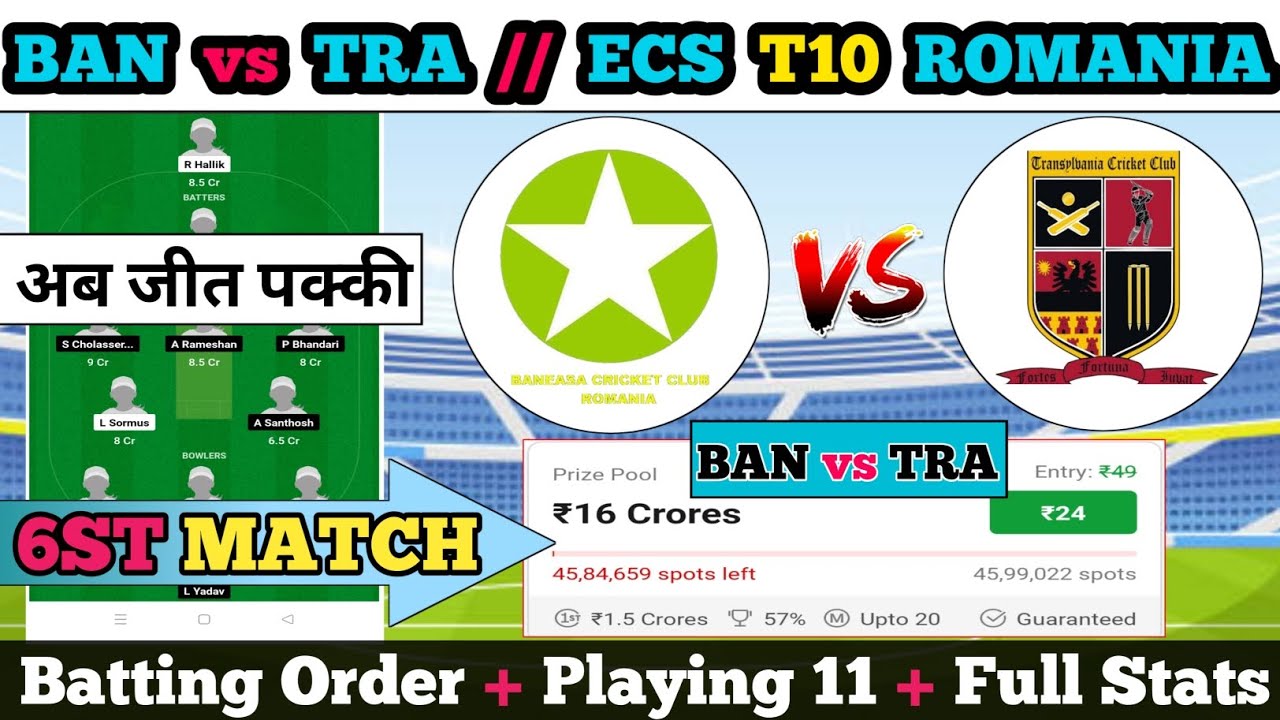 BAN vs TRA Dream11 || BAN vs TRA Dream11 prediction || BAN vs TRA 6ST ...