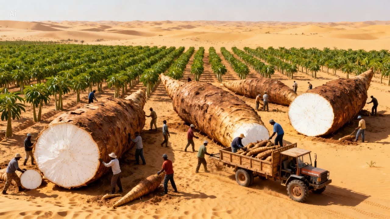 Millions of Cassava Roots Grown in a Desert Mega Farm - YouTube
