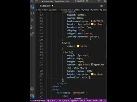 Page loading animation using HTML and CSS || #shorts #coding #viral #programming - YouTube