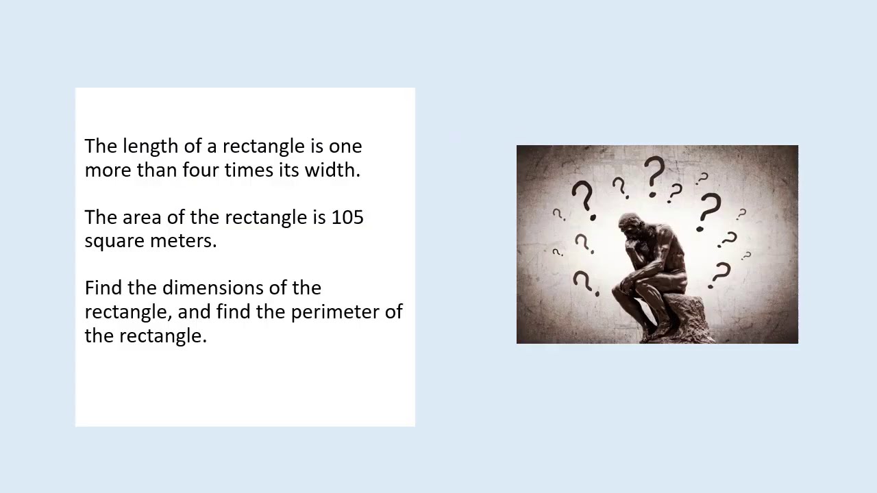 Rectangle Puzzle: Guess and Check Table - YouTube