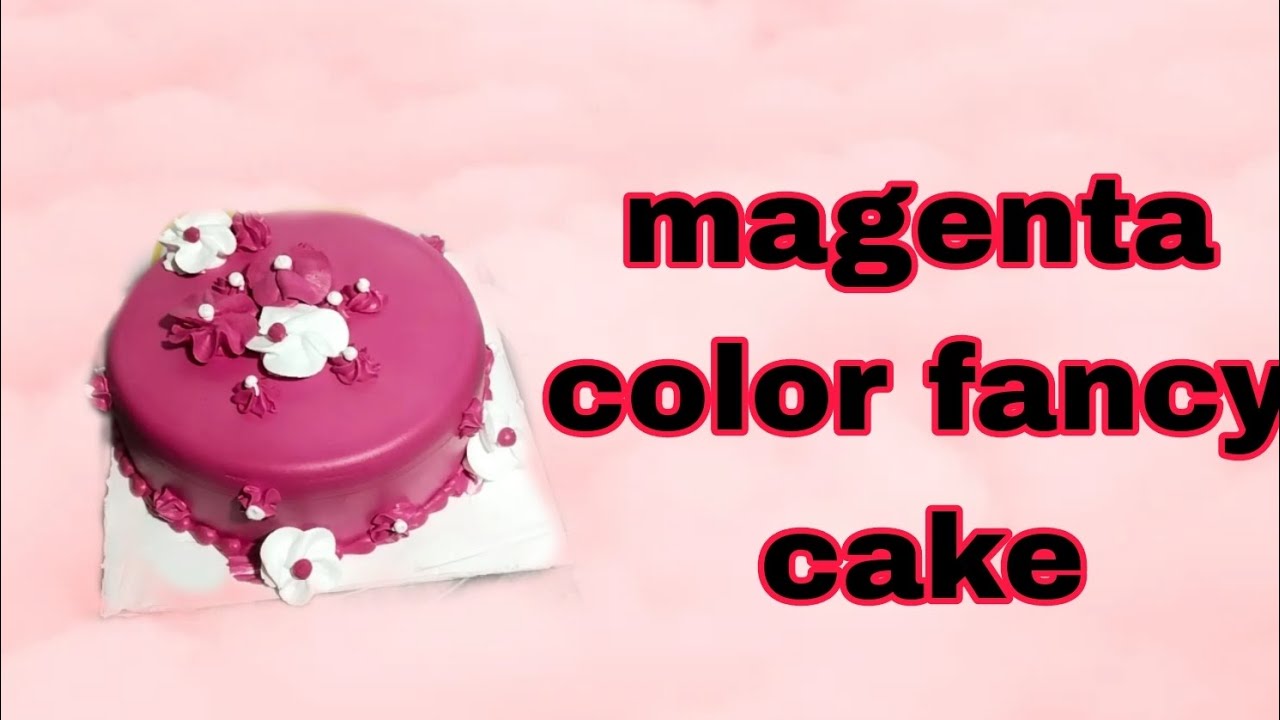 #fancy#cake #magenta# colour#and #white#cake #making#ashik#chef#bhopal ...
