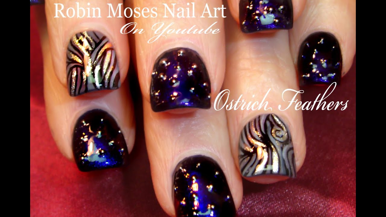 DIY Easy Faux Ostrich Feather Nail Design Tutorial - YouTube