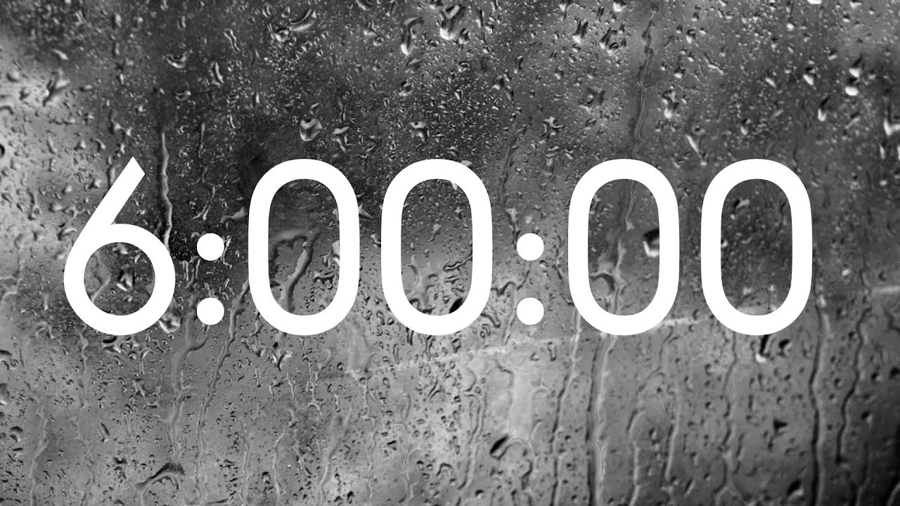 6-Hour Timer with Rain Sounds ASMR + Alarm Clock | 6시간 카운트다운 타이머 | 6 ...