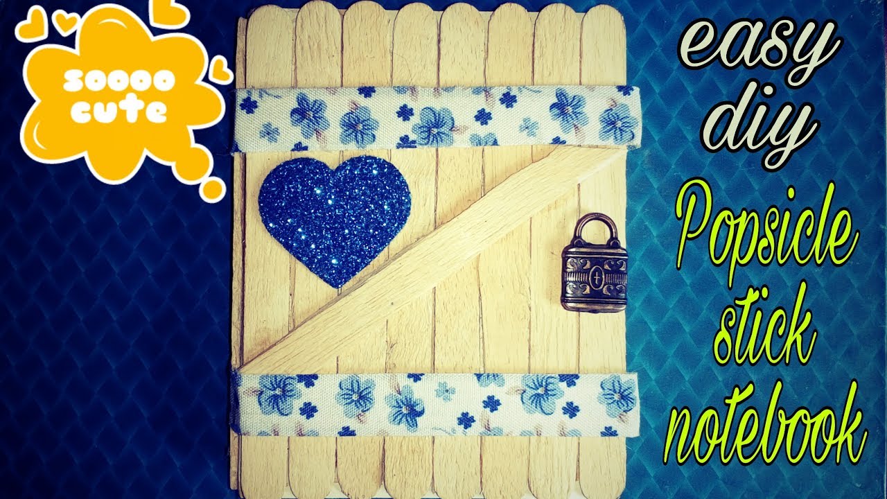 DIY Popsicle Stick Note Book || Popsicle stick crafts || easy diy - YouTube