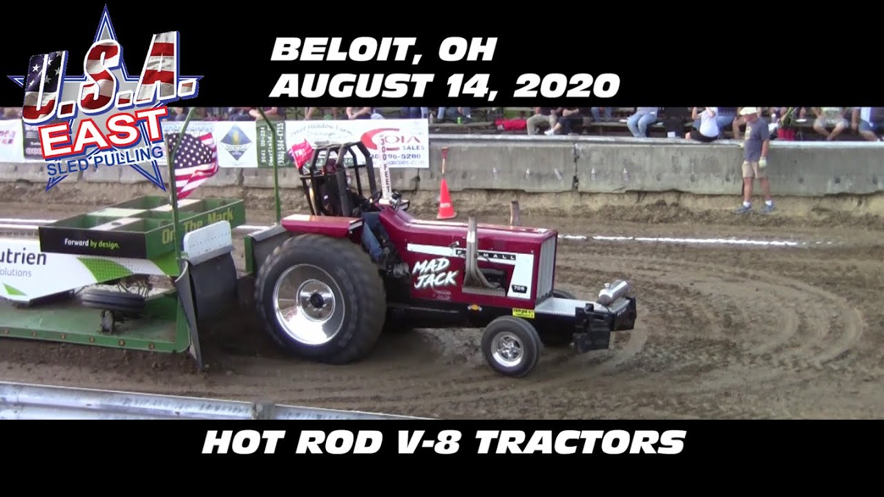 8/14/20 USA-EAST Beloit, OH Hot Rod V-8 Tractors - YouTube