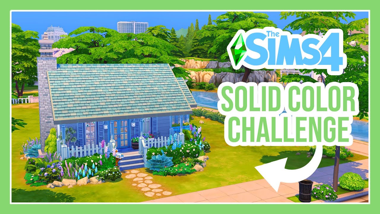 SOLID COLOR CHALLENGE! || THE SIMS 4 SPEED BUILD 🏡 - YouTube