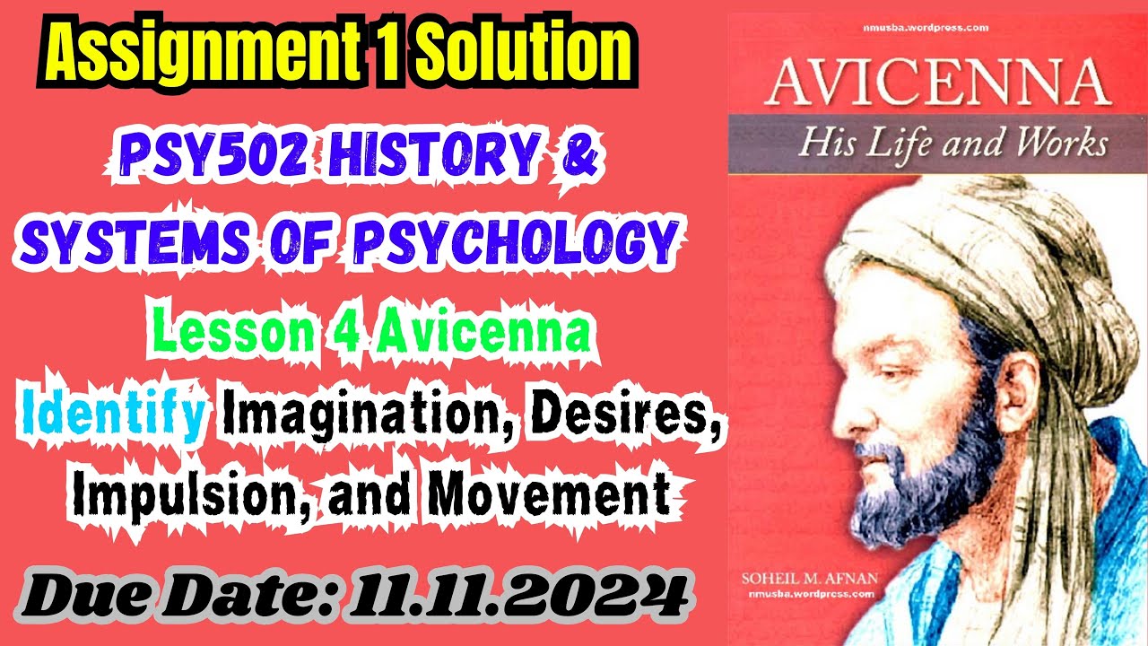 PSY502 Assignment Solution Lesson 4 Avicenna Identify Imagination, Desires, Impulsion, and ...