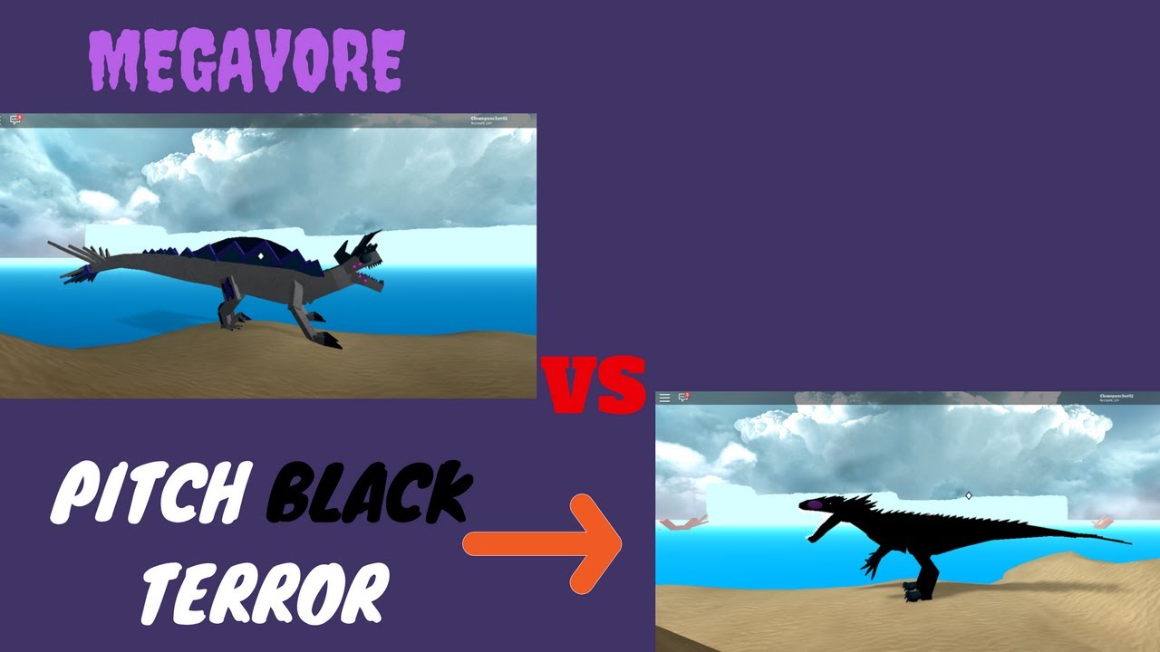 Dinosaur Simulator| MEGAVORE VS. PITCH BLACK TERROR! - YouTube